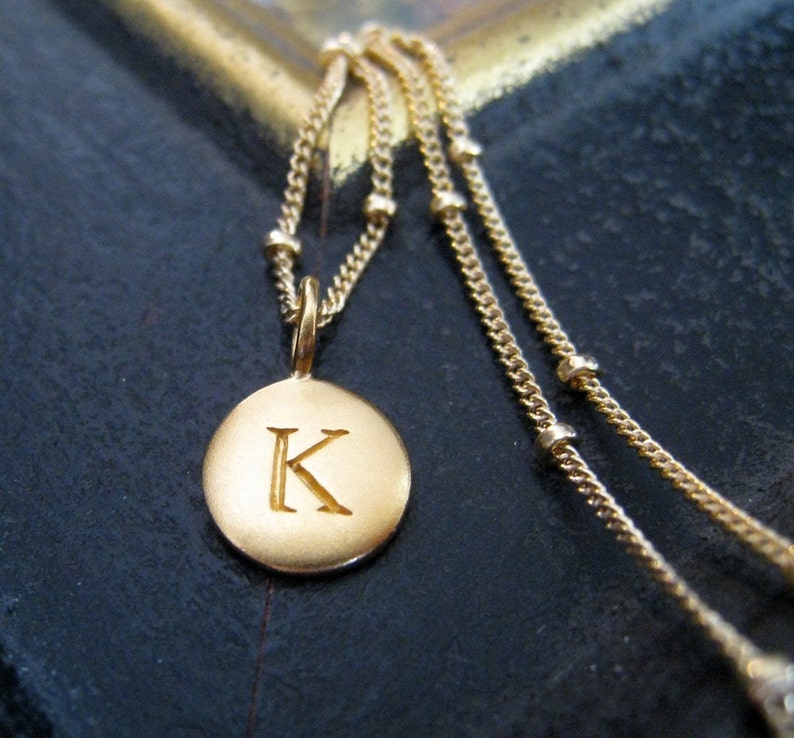 Gold Initial Necklace Monogram Personalized Bridesmaid - Etsy