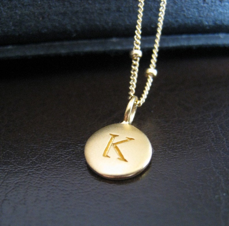 Gold Initial Necklace Monogram Personalized Bridesmaid | Etsy