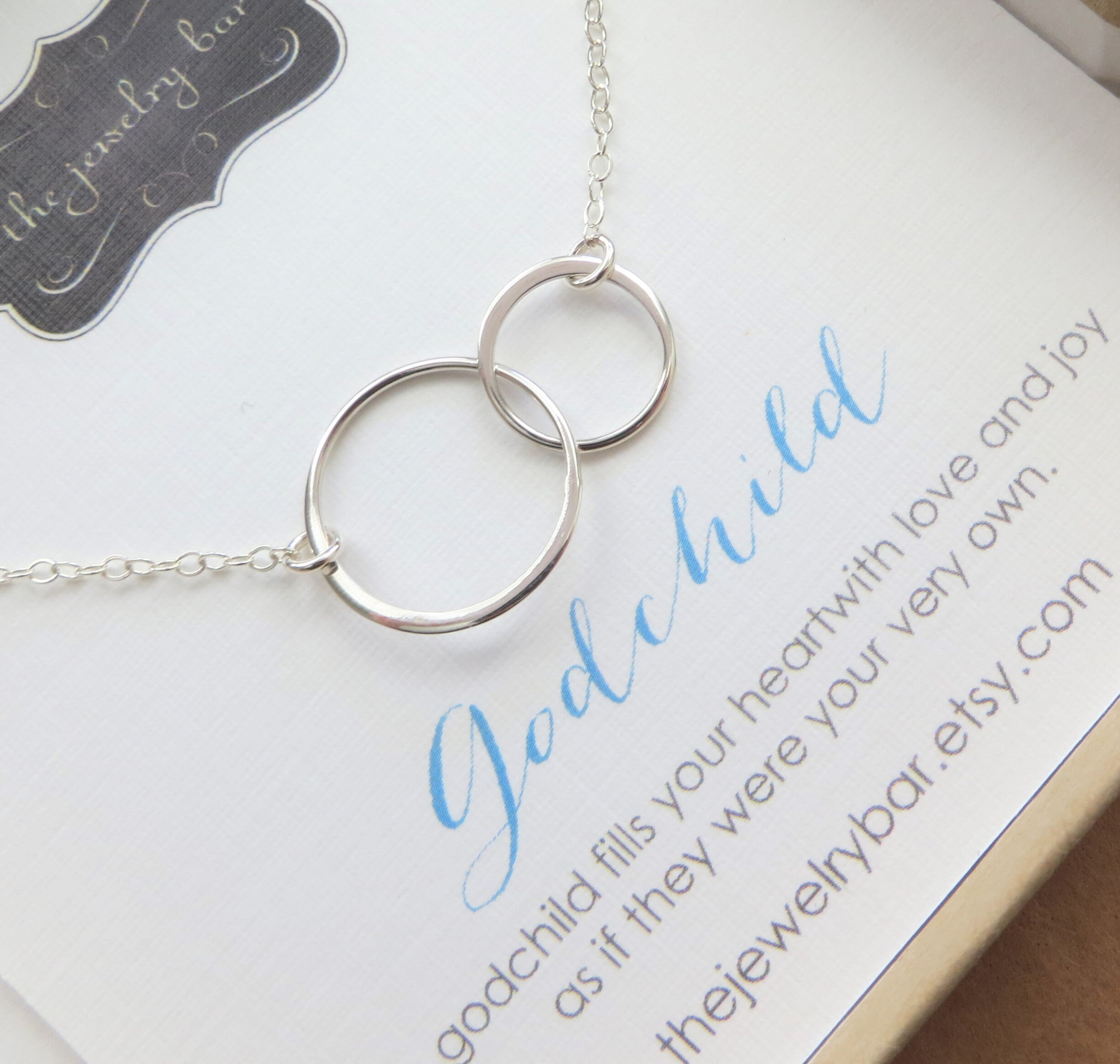 Godchild Gift, Goddaughter Eternity Necklace, Baptism Gift, Two Size ...