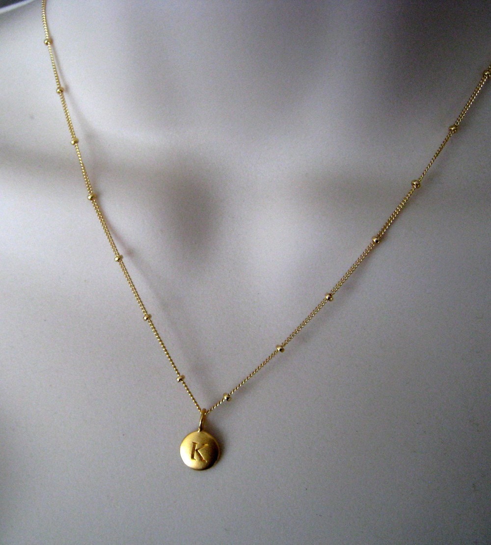Gold Initial Necklace Monogram Personalized Bridesmaid | Etsy