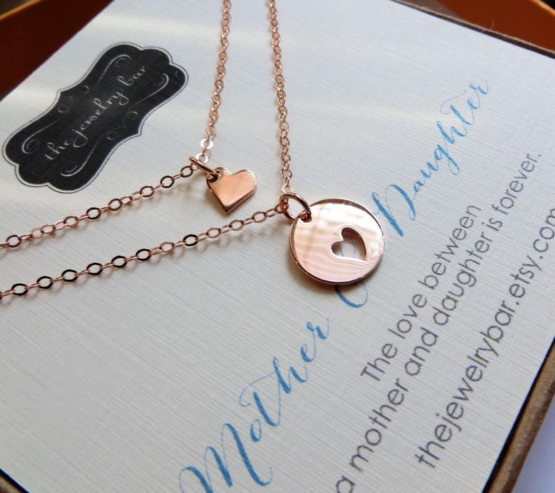 Mutter Tochter Halskette rose gold Herz Charme Geschenk für | Etsy