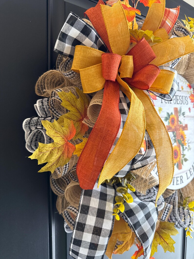 Fall for Jesus Wreath, Autumn Christian Door Decor, Rustic Fall Wreath ...