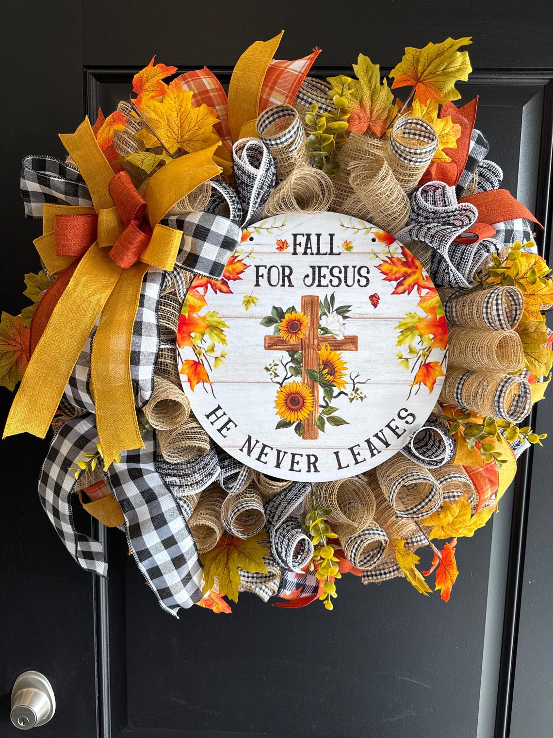 Fall for Jesus Wreath, Autumn Christian Door Decor, Rustic Fall Wreath ...