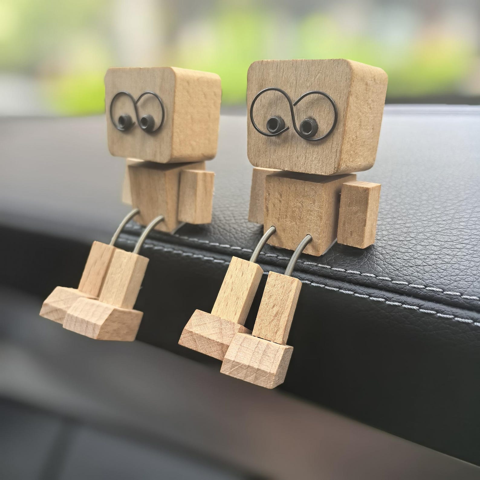 Wooden Figurine With Leg Shaking | Handmade Wooden Car Decorations ...