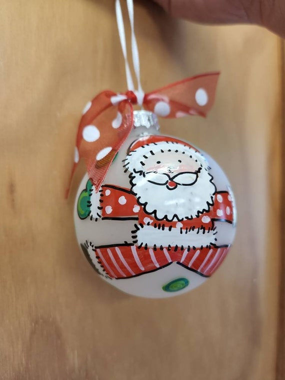 Personalized Hand Painted Glass Ball Christmas Ornament - Etsy