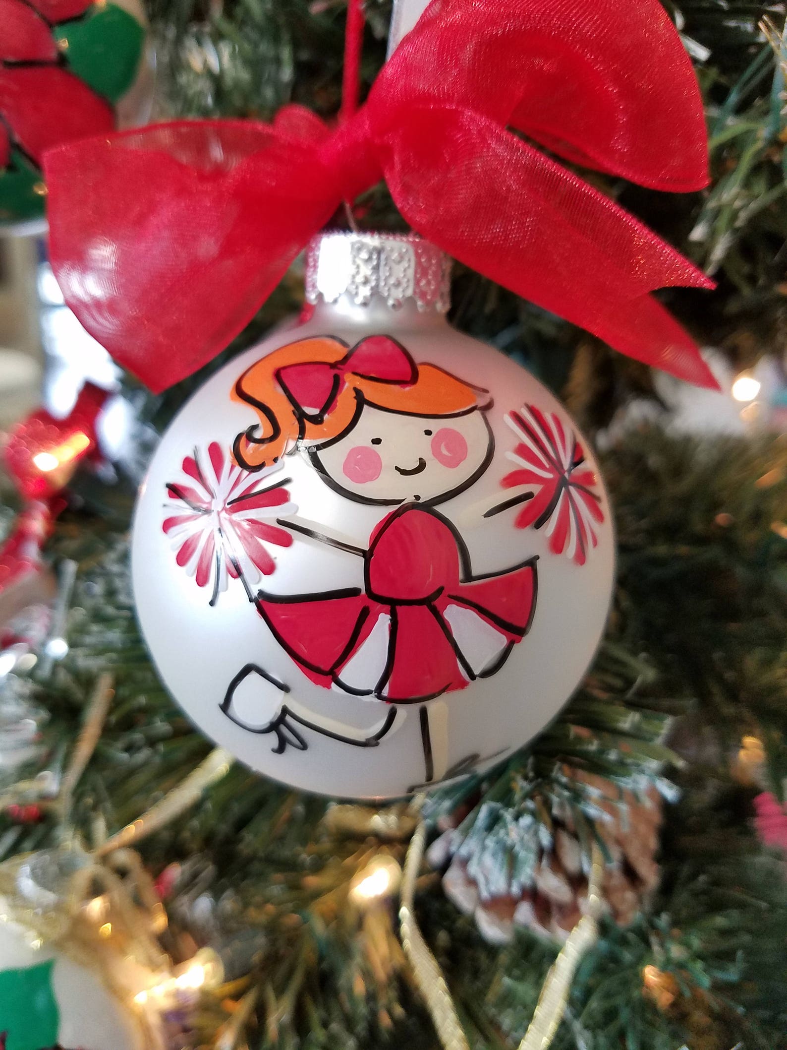 Personalized Hand Painted Glass Ball Christmas Ornament Cheer - Etsy