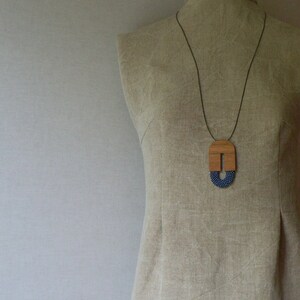 Indigo Pendant Wood and Glass Beads - Etsy