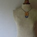 Indigo Pendant Wood and Glass Beads - Etsy