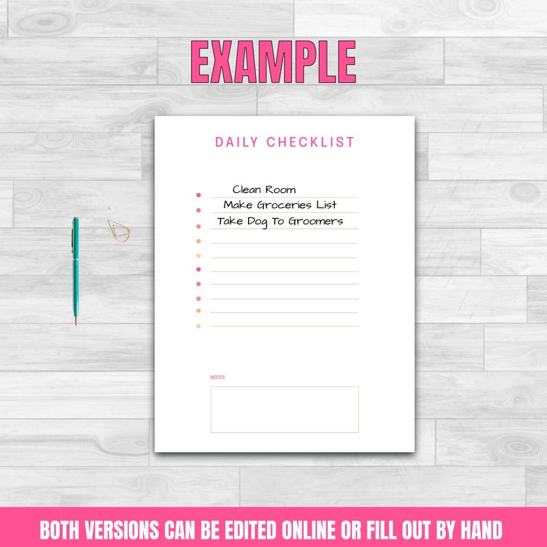 Daily Planner Editable | Daily Planner Printable |daily to Do List ...