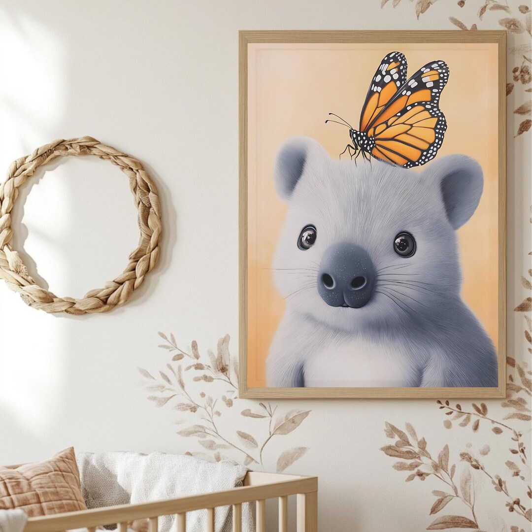 Australian Wombat Poster, Wildlife Wall Art, Woodland Nursery Decor ...