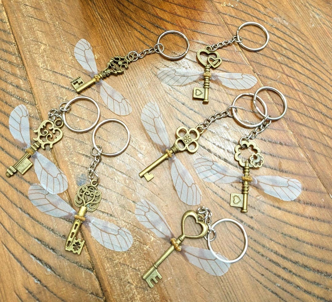 Small Flying Skeleton Key, Unique Handmade Keychain, Wizard Enthusiast ...