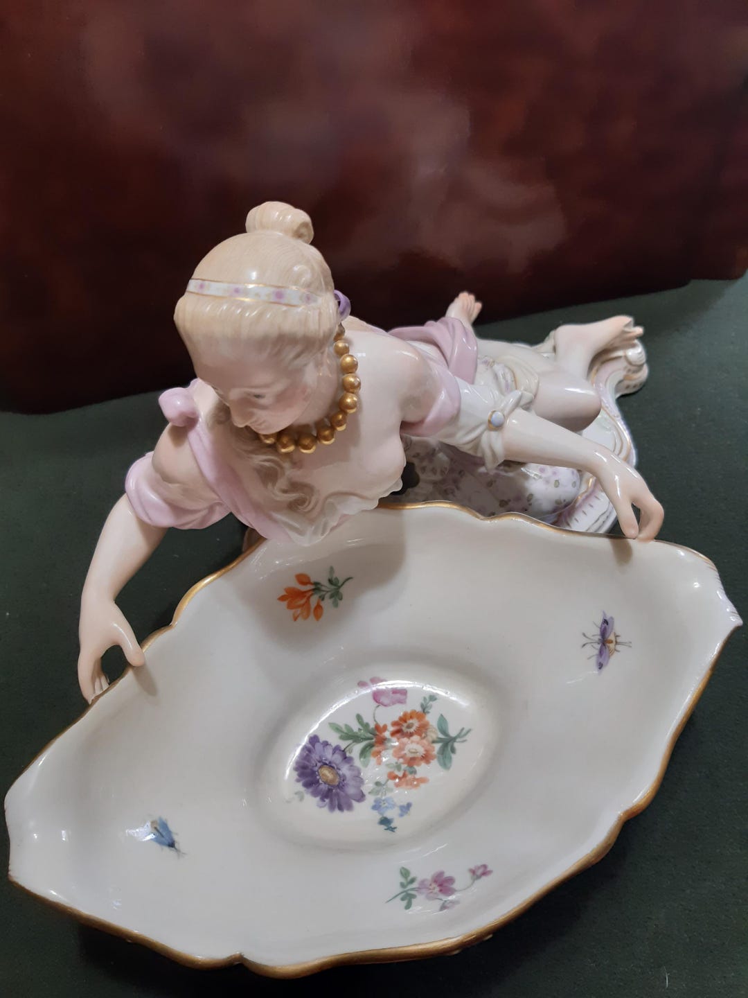 Antique Meissen Victorian Porcelain Figural Sweetmeat Dish - Vintage ...