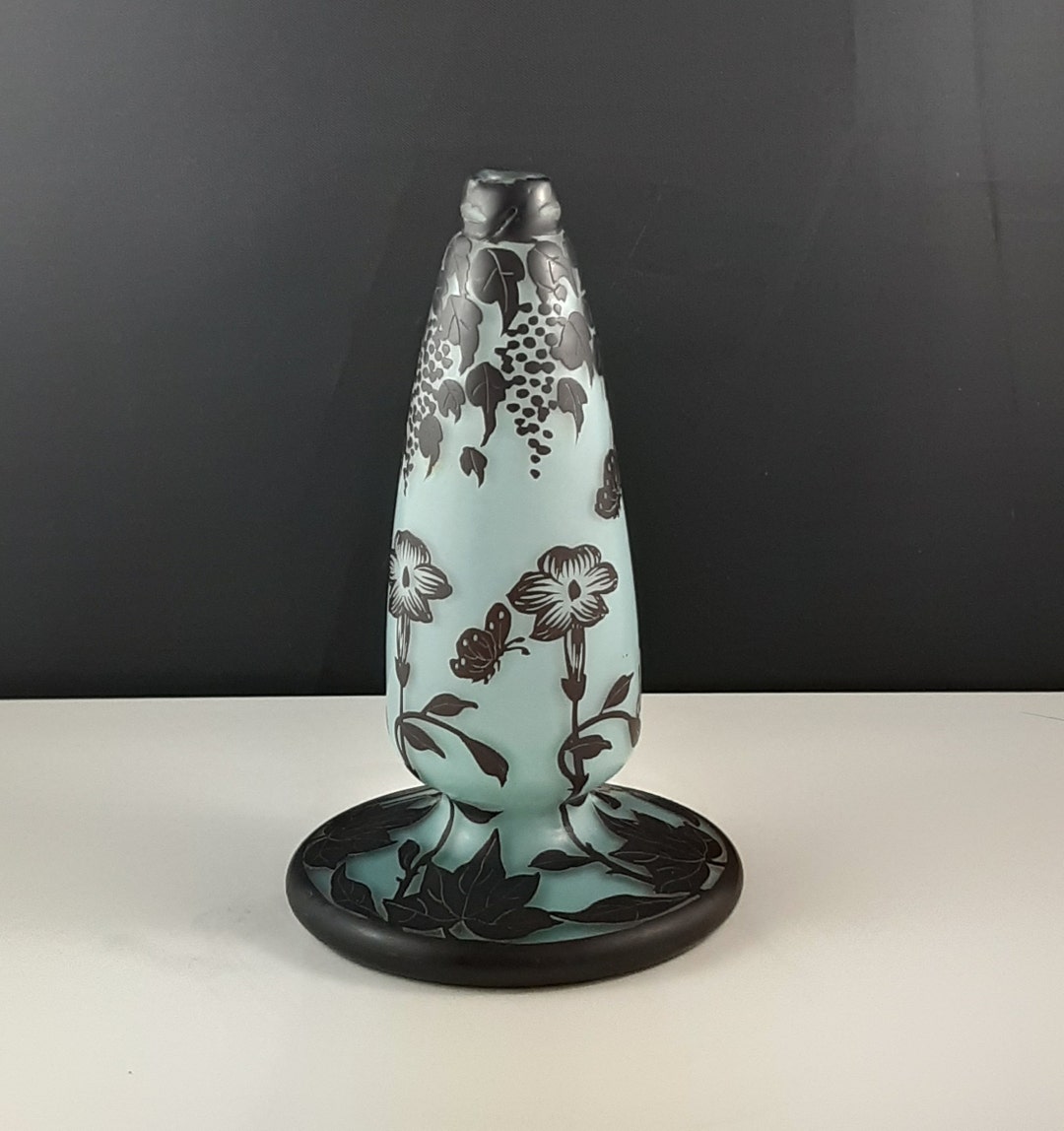 Art Nouveau Two Colour Cameo Glass Vase Signed De Vez - Etsy