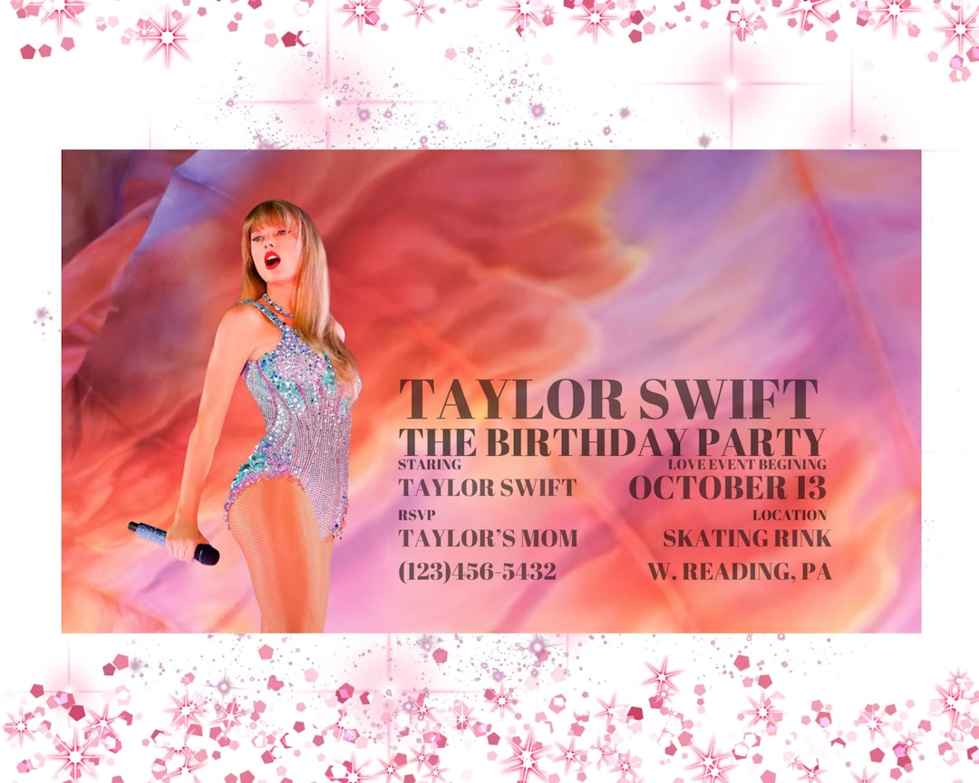 Taylor Swift Party Invitation, Digital/editable - Etsy