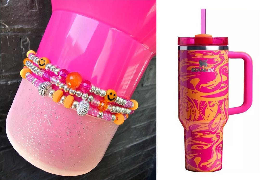 Pink and Orange Stanley Tumbler Bracelet 3-pack Tumbler Boot ...