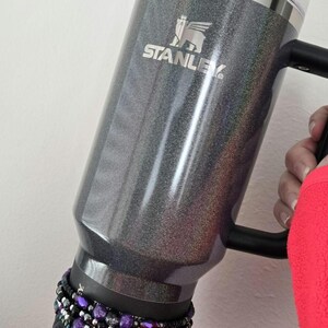 Midnight Glitz Purple & Black Stanley Tumbler Boot Bracelet Stack | 4 ...