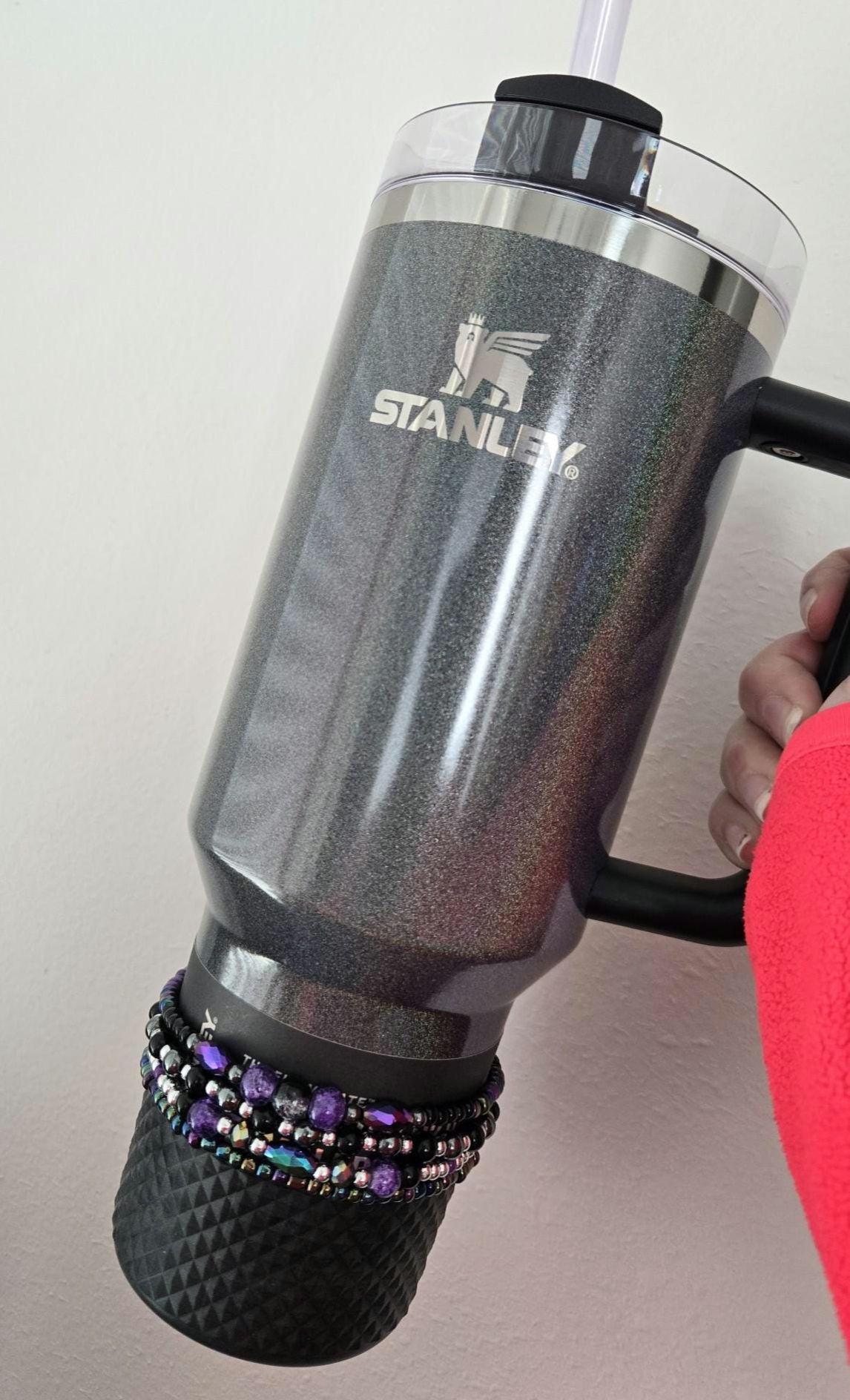 Midnight Glitz Purple & Black Stanley Tumbler Boot Bracelet Stack | 4 ...