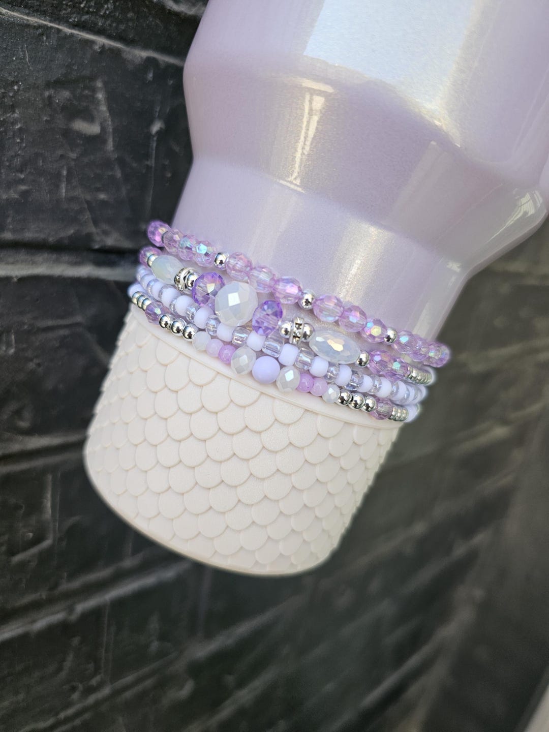 Aster Purple Sparkle Stanley 4-pack Tumbler Boot Bracelet Stack ...