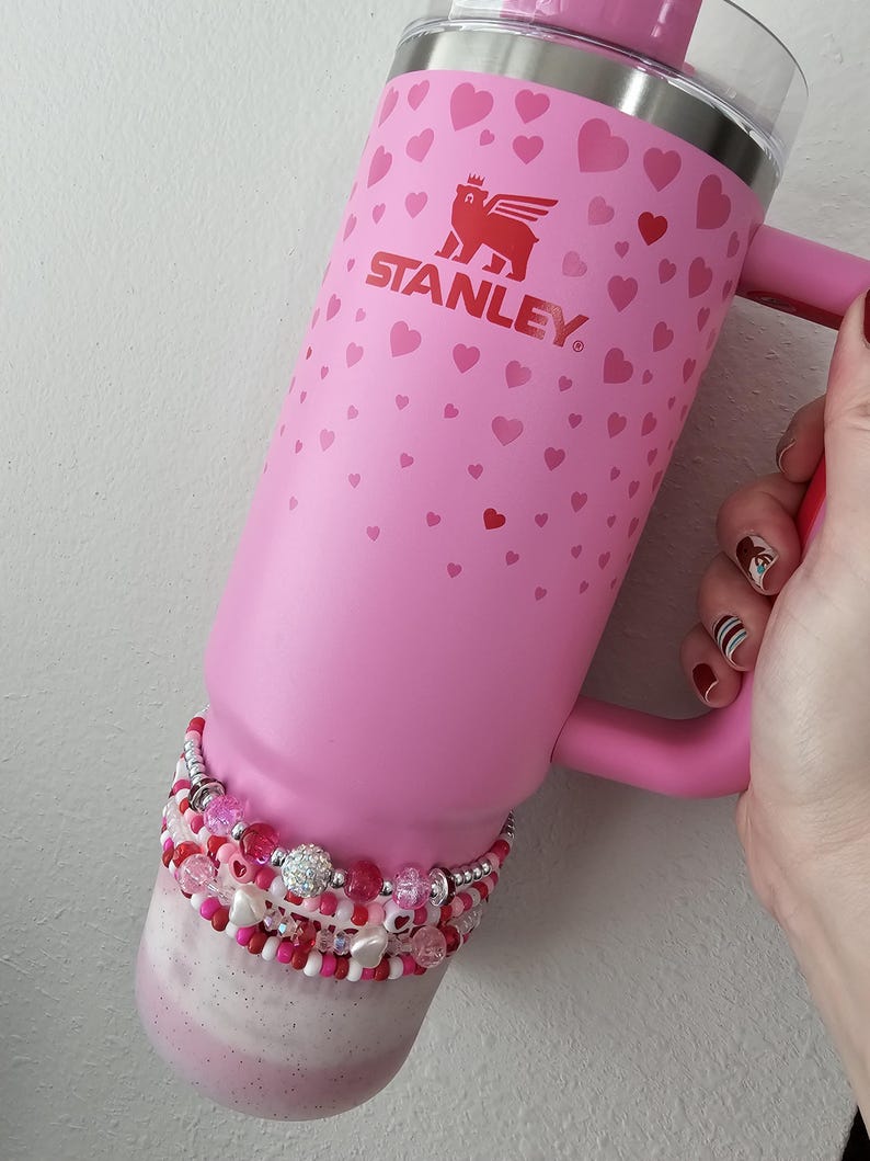 Valentine Pink & Red Sparkle Stanley Bracelet Stack | 4-pack | Tumbler ...