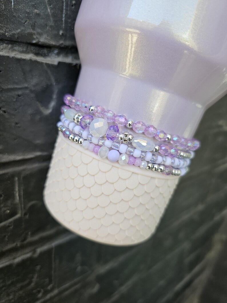 Light Purple Sparkle Stanley 4-pack Tumbler Boot Bracelet Stack ...