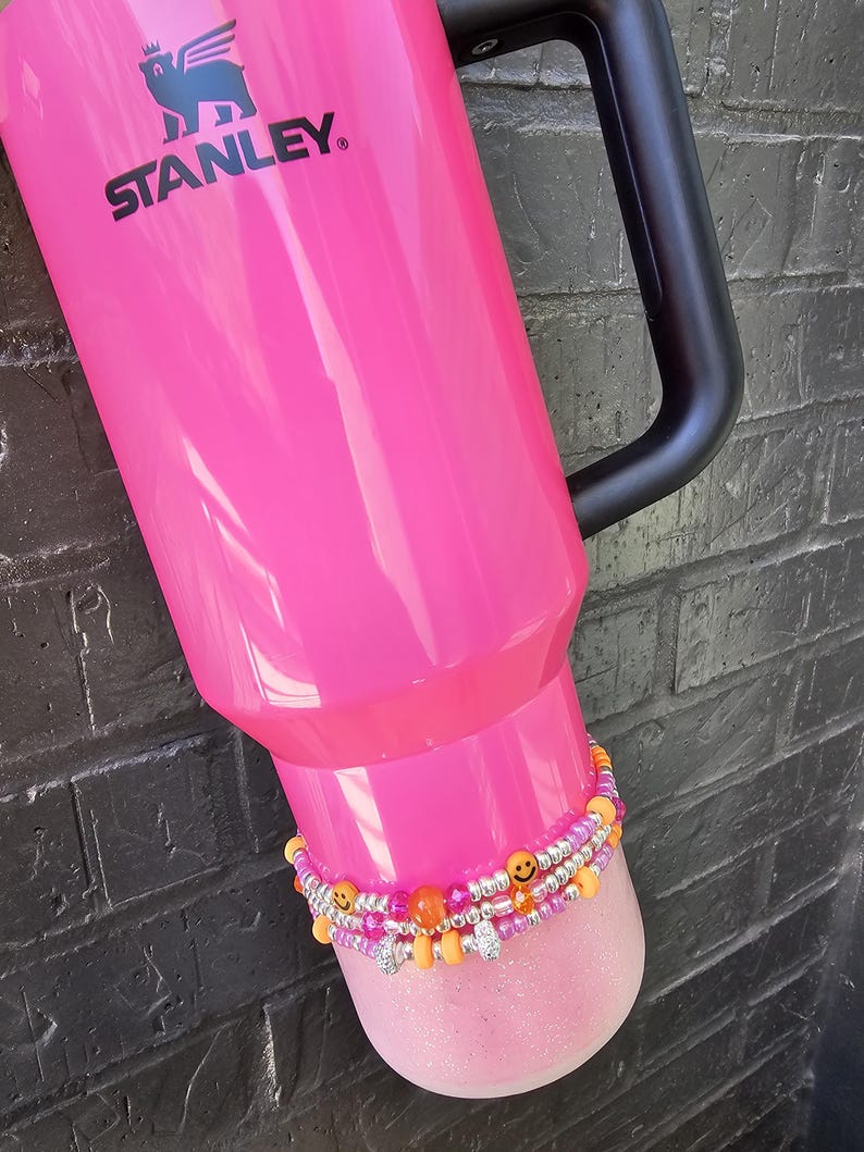 Pink and Orange Stanley Tumbler Bracelet 3-pack Tumbler Boot ...