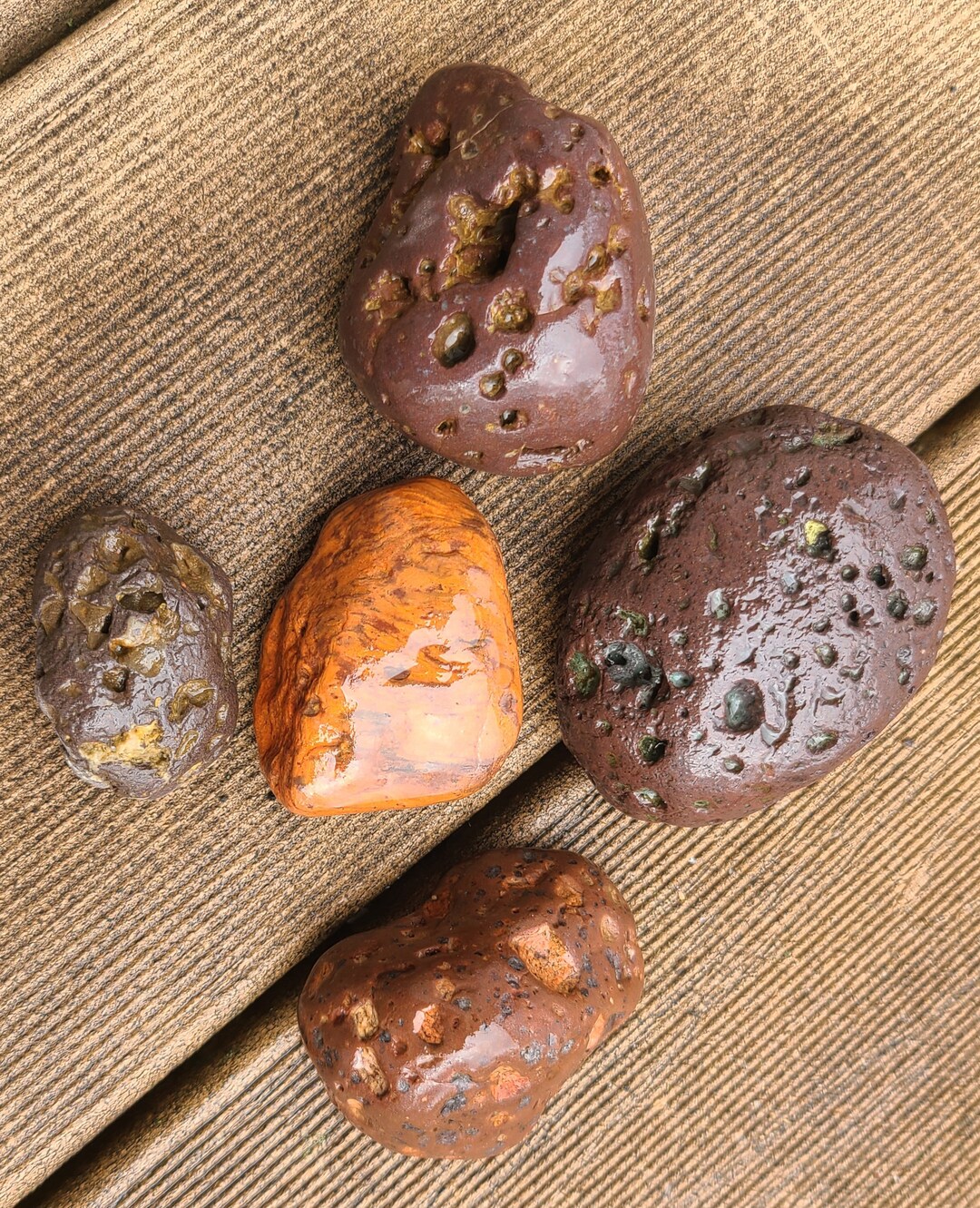 Unique Lake Superior Beach Shore Rocks, Stones, Geodes, Colorful Orange ...