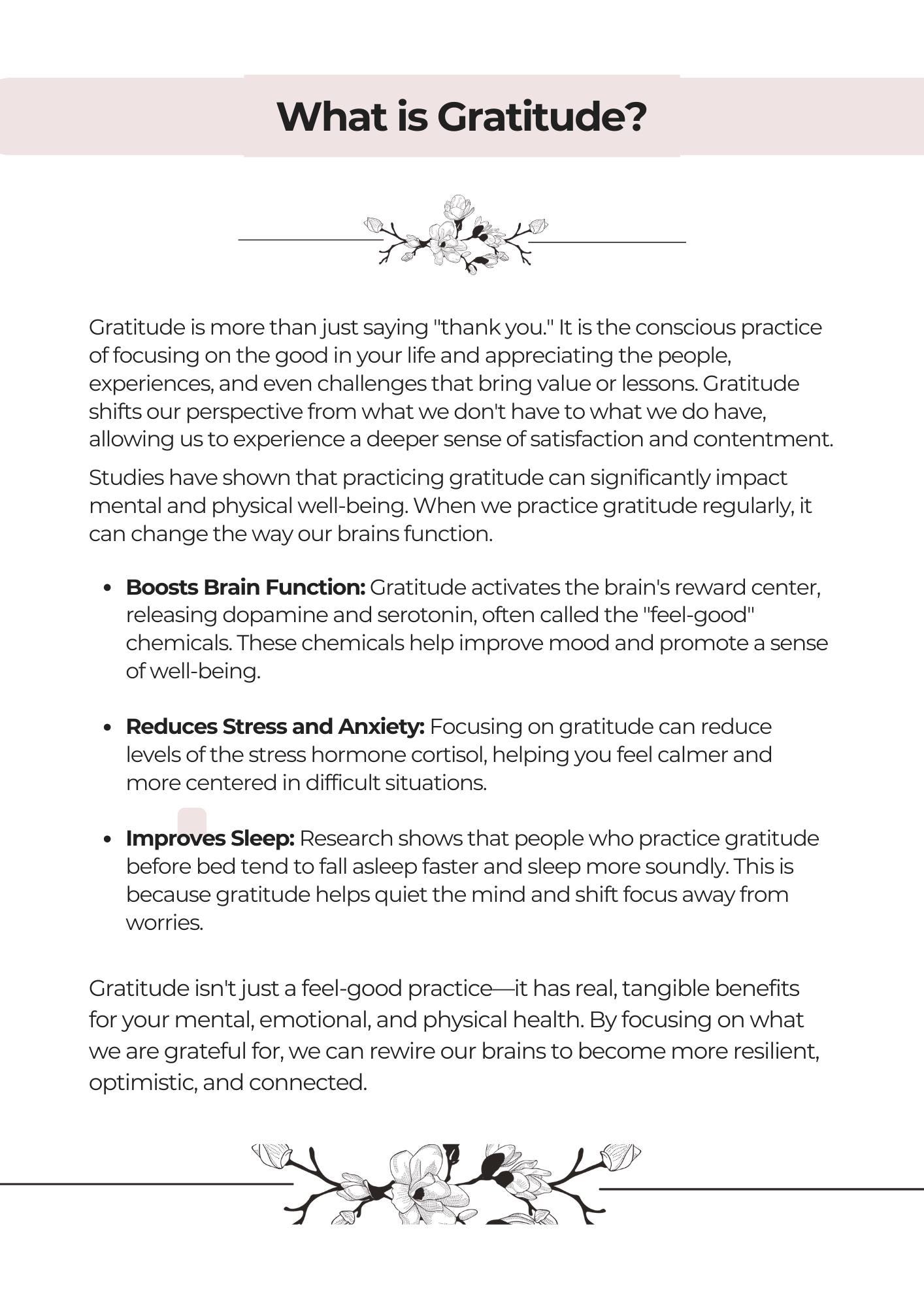 Printable Gratitude Practice Workbook for Busy Women | Daily Gratitude ...