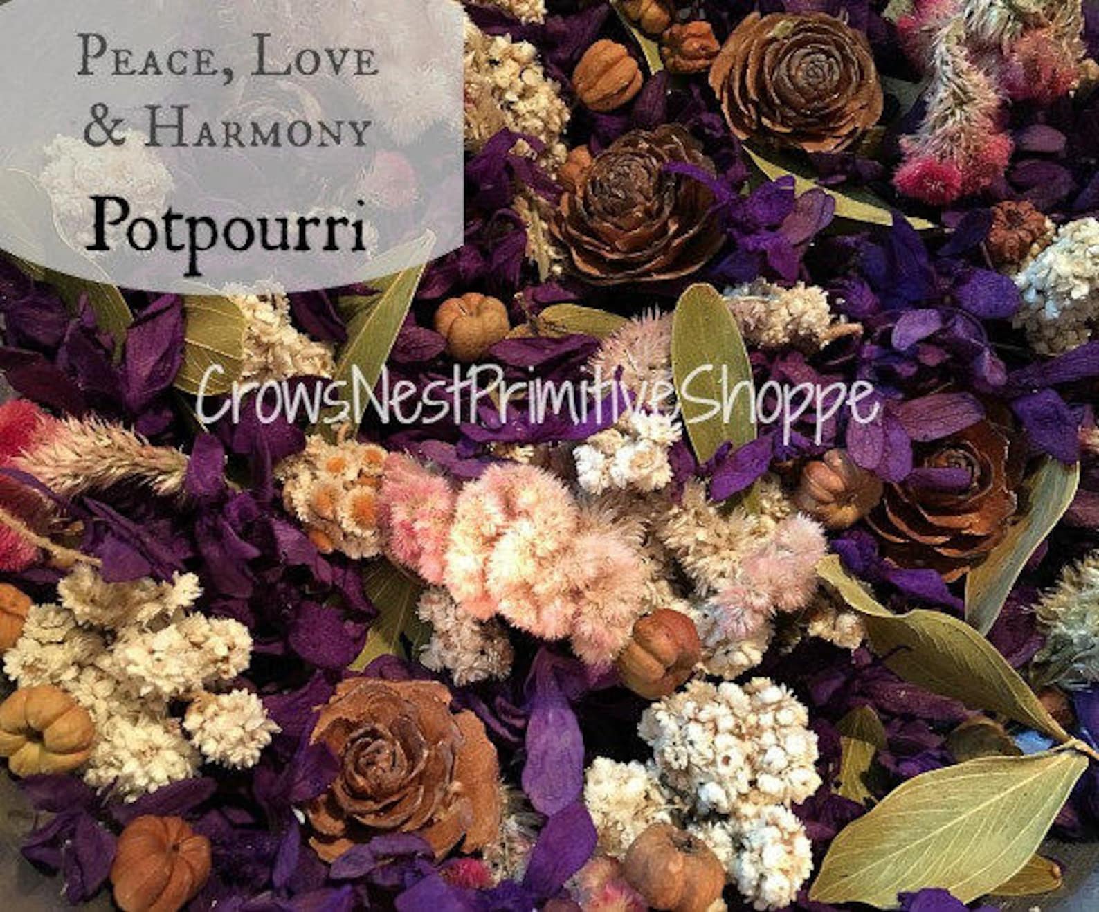 Peace Love and Harmony Potpourri Mixture of Purple Flowers, Spices ...