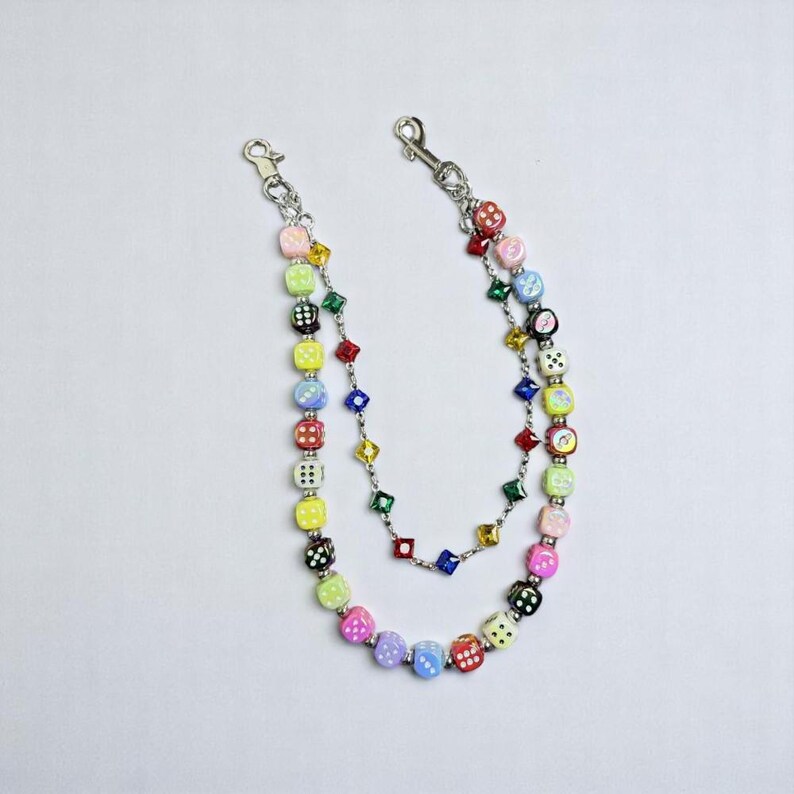 Colorful Dice Wallet Chain: Y2K Funky Pants Chain, Goth Punk Jewelry - Etsy