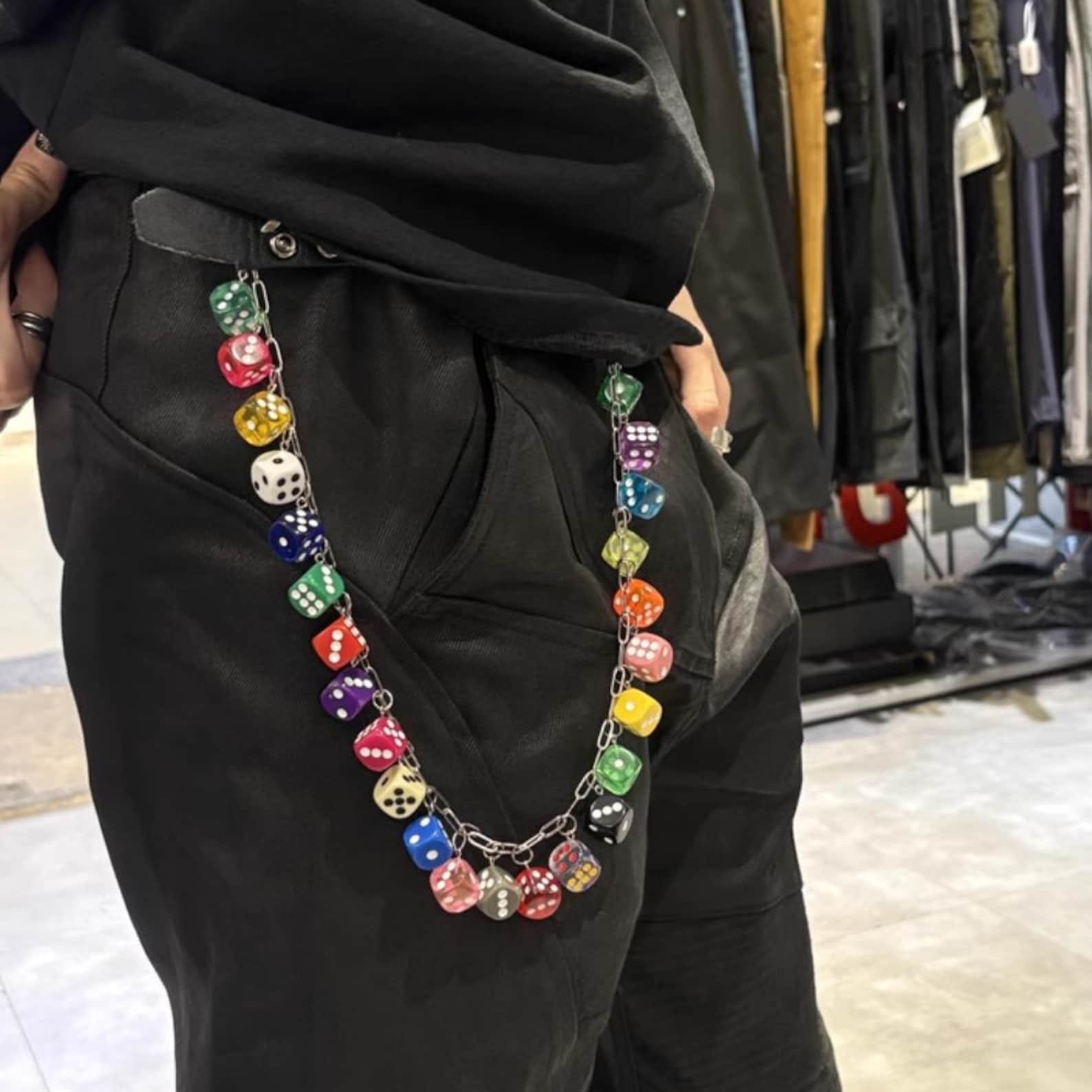 Colorful Chunky Dice Wallet Chain: Y2K Goth Punk Pants Belt - Etsy