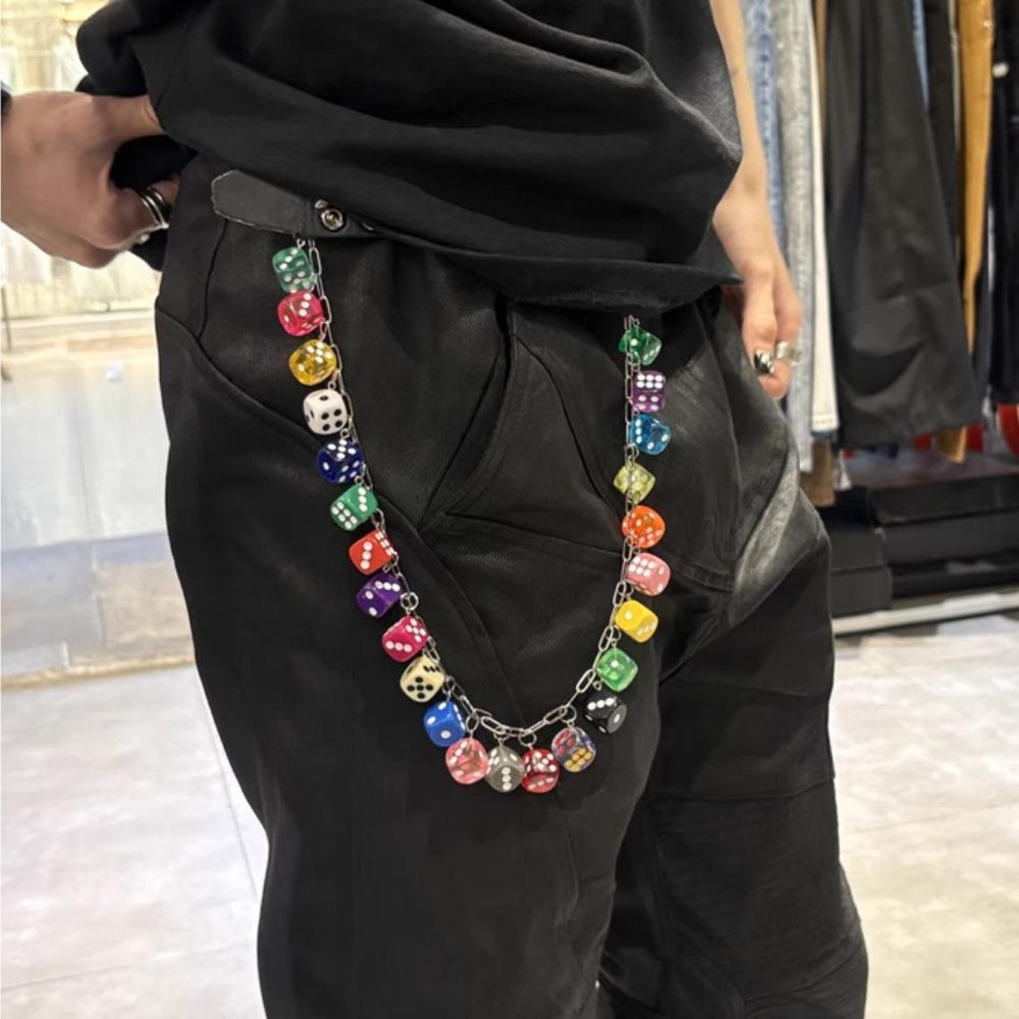 Colorful Chunky Dice Wallet Chain: Y2K Goth Punk Pants Belt - Etsy