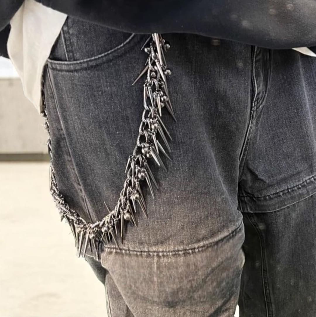 Spiked Rivet Wallet Chain: Punk Goth Y2K Jean Accessory - Etsy