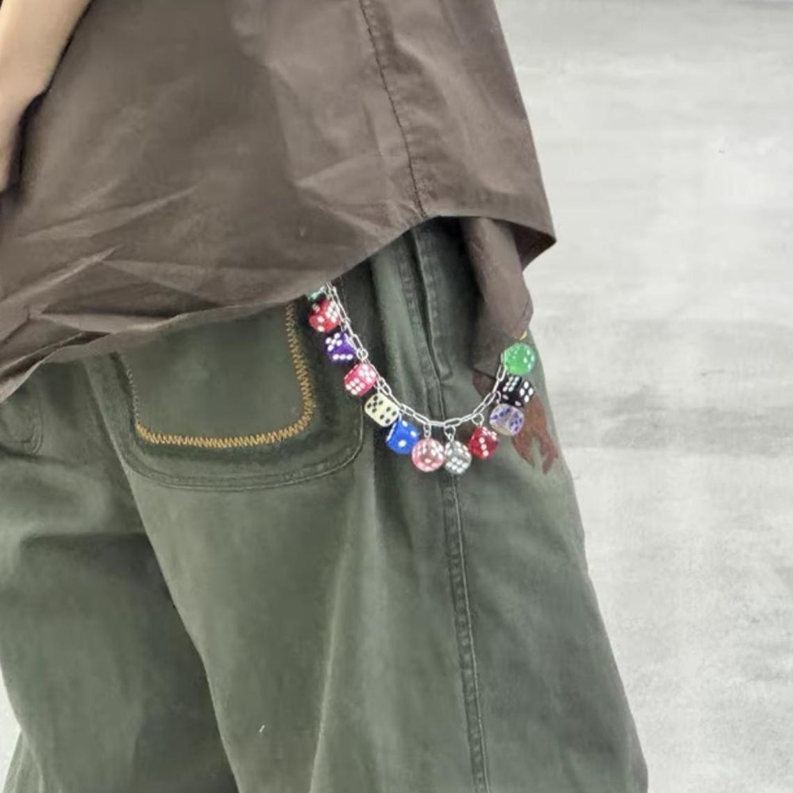 Colorful Chunky Dice Wallet Chain: Y2K Goth Punk Pants Belt - Etsy