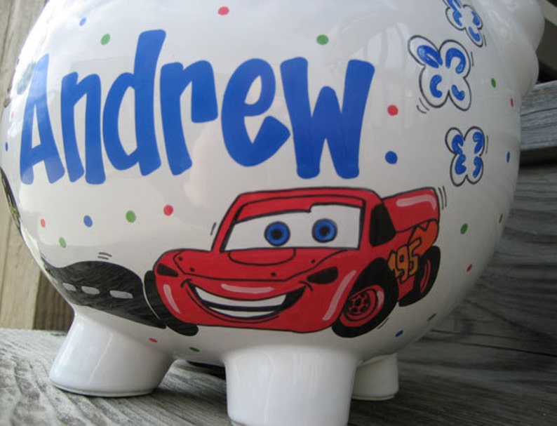 Large-custom Cars Personalized Piggy Bank - Etsy