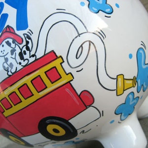 Custom Personalized Piggy Bank - Fire Truck - Etsy