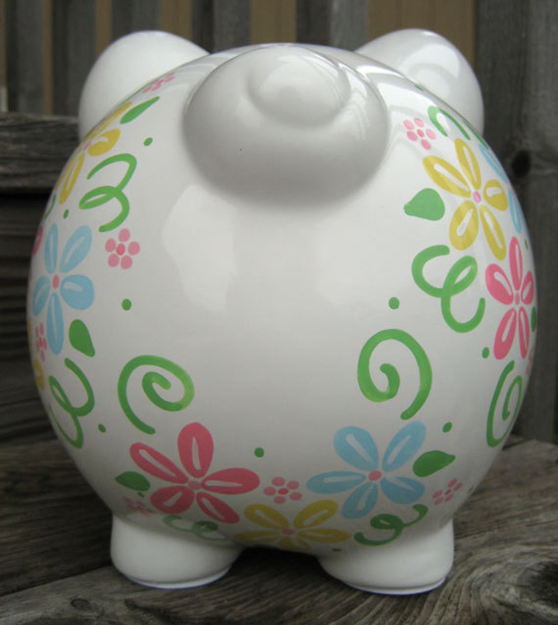 Pretty Flowers Custom Large Piggy Bank - Etsy