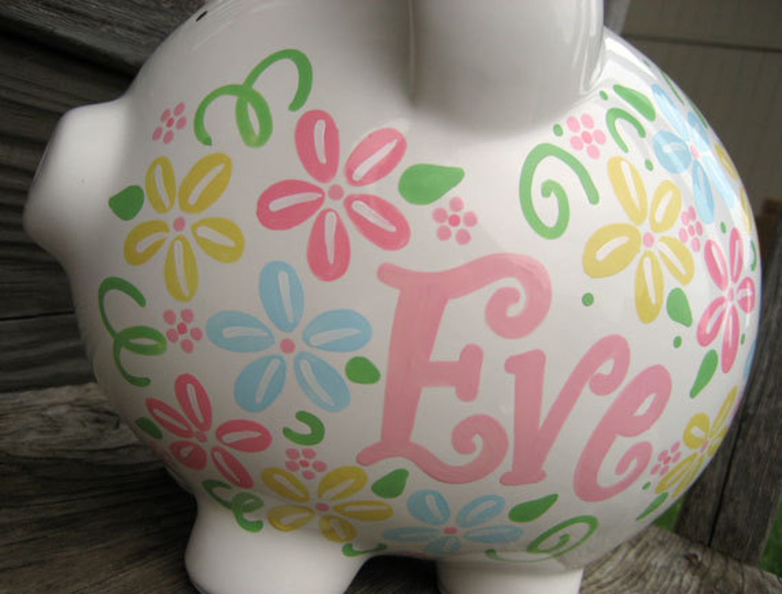 Pretty Flowers Custom Large Piggy Bank - Etsy