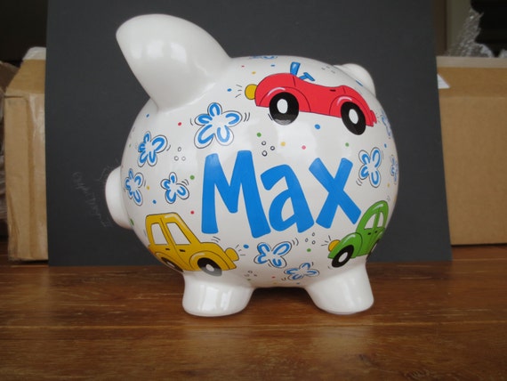 Personalized Piggy Bank Cars Car Bank Baby Boy Baby - Etsy