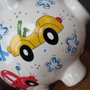 Personalized Piggy Bank- Cars, Car Bank, Baby Boy, Baby Shower, Piggy ...
