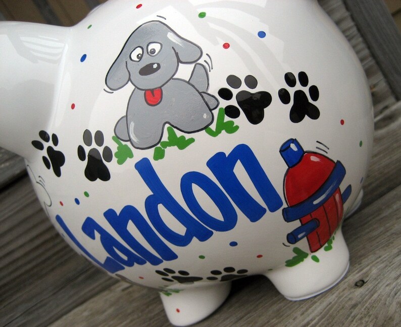 Puppy Dog Personalized Piggy Bank-large - Etsy