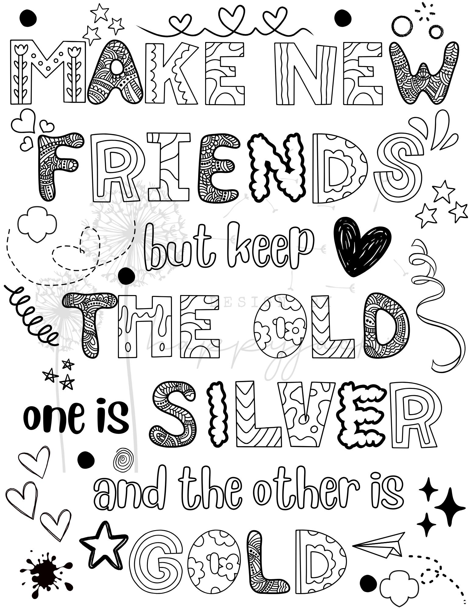 Girl Scout Color Sheet - Make New Friends - Download - PDF Print - Etsy