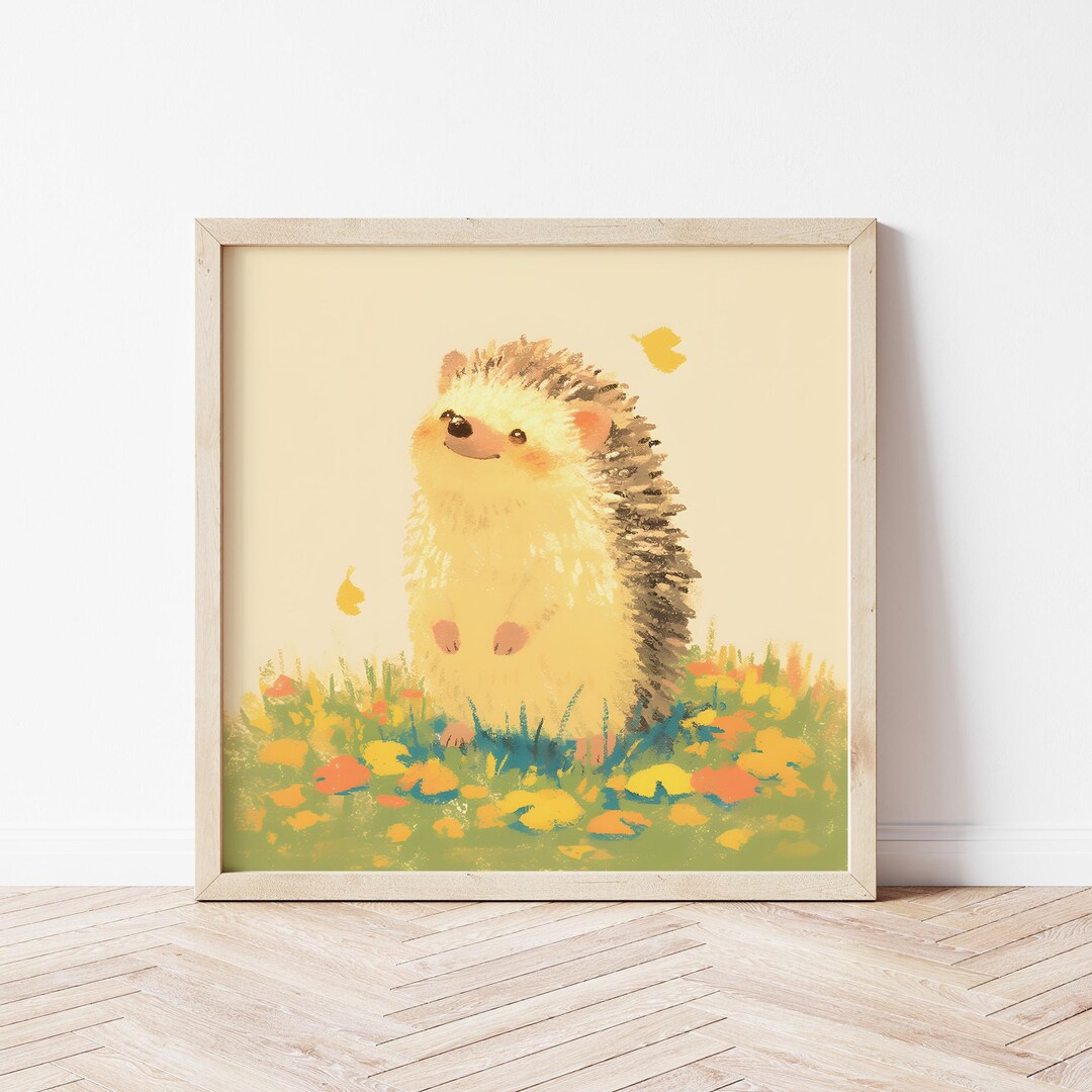 Lovely Hedgehog Illustration of Hedgehog Nursery Print of Hedgehogs ...