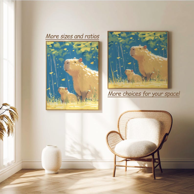 Lovely Capybara Illustration of Capybara Nursery Print of Capybara ...