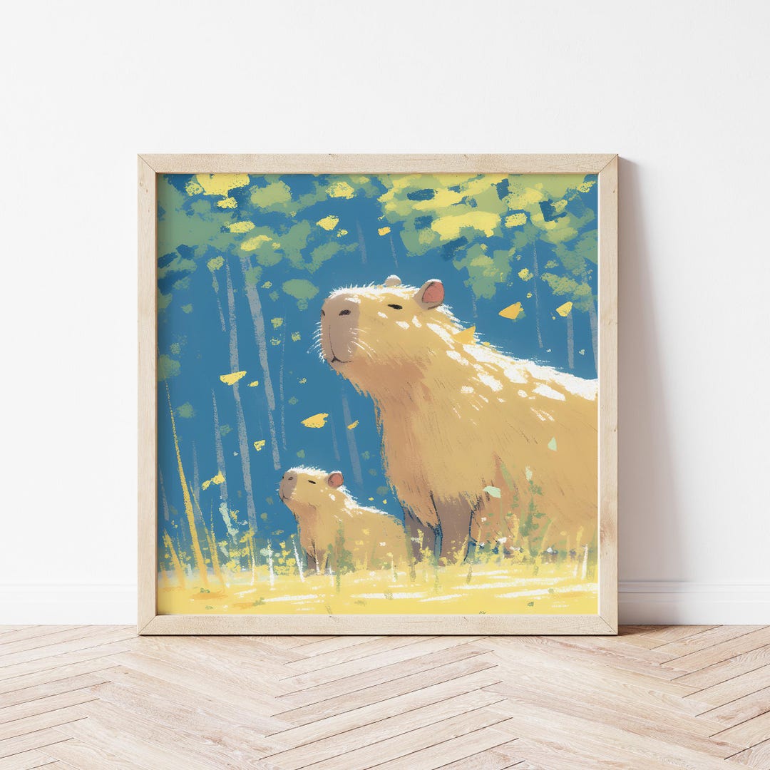 Lovely Capybara Illustration of Capybara Nursery Print of Capybara ...