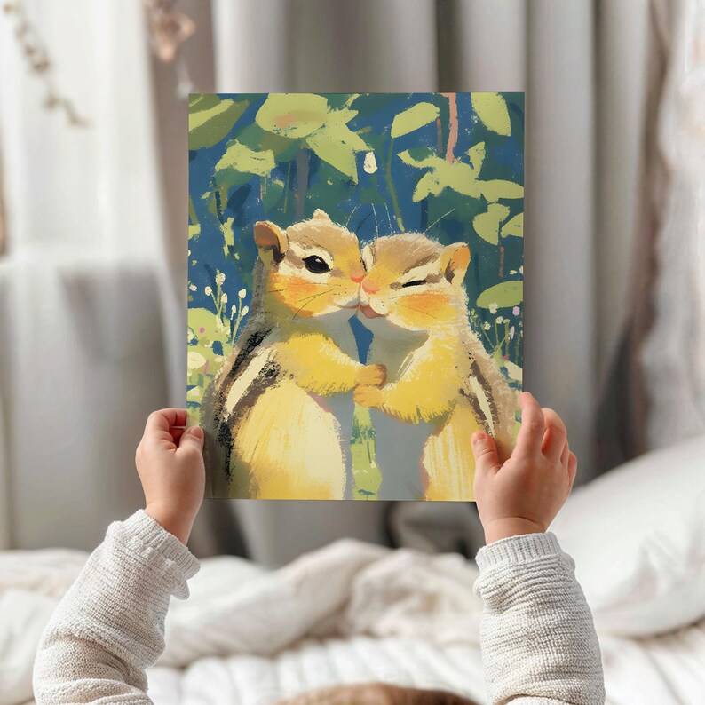Chipmunk Nursery Art, Watercolor Illustration (digital Download) - Etsy