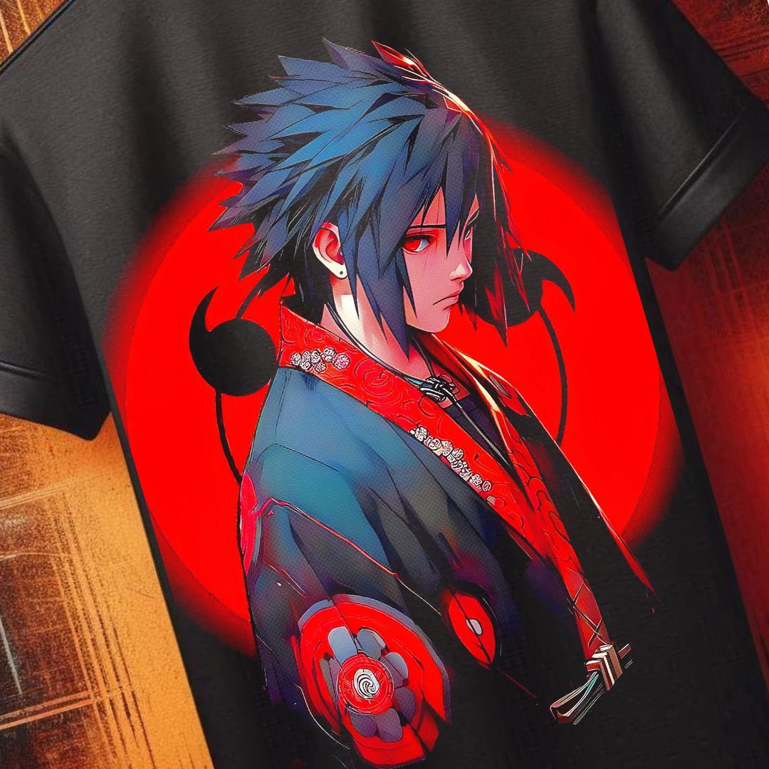 Naruto - Sasuke Uchiha - AI Design | Anime Graphic Tee | Otaku Clothing ...