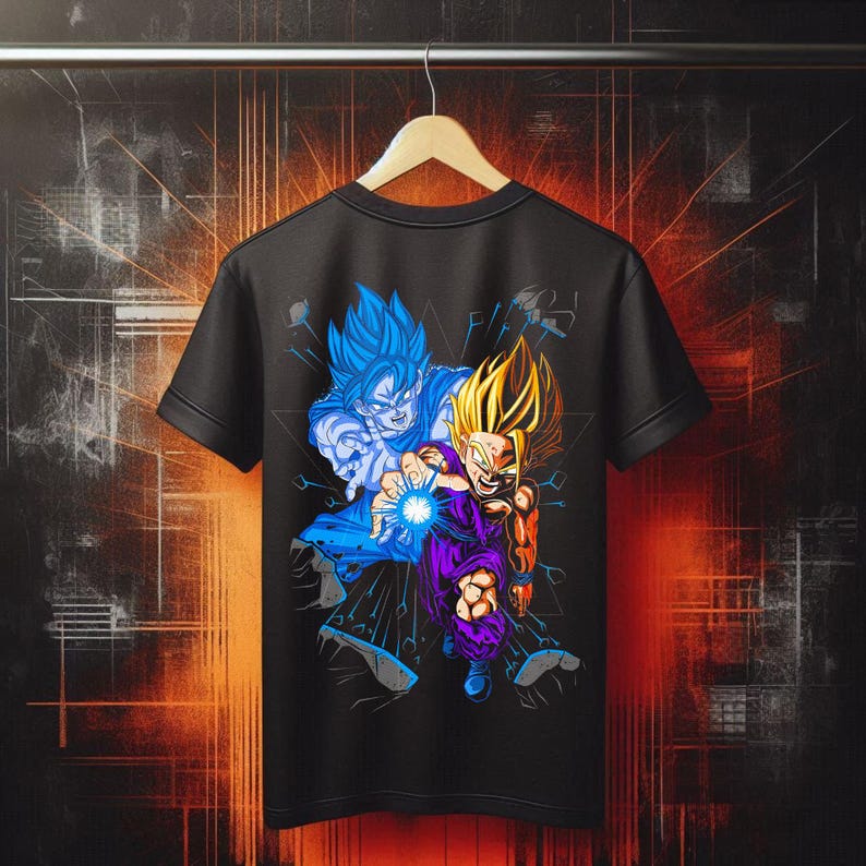 Dragon Ball Z Goku Gohan Kamehameha Anime Graphic Tee Otaku Clothing ...