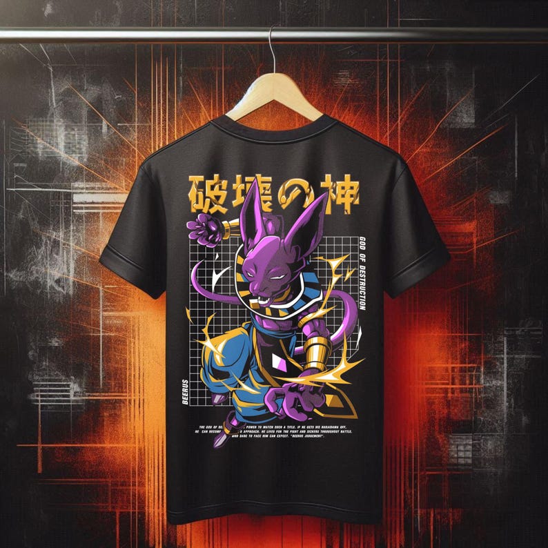 Dragon Ball Super Beerus Anime Graphic Tee Otaku Clothing Unisex Mens ...