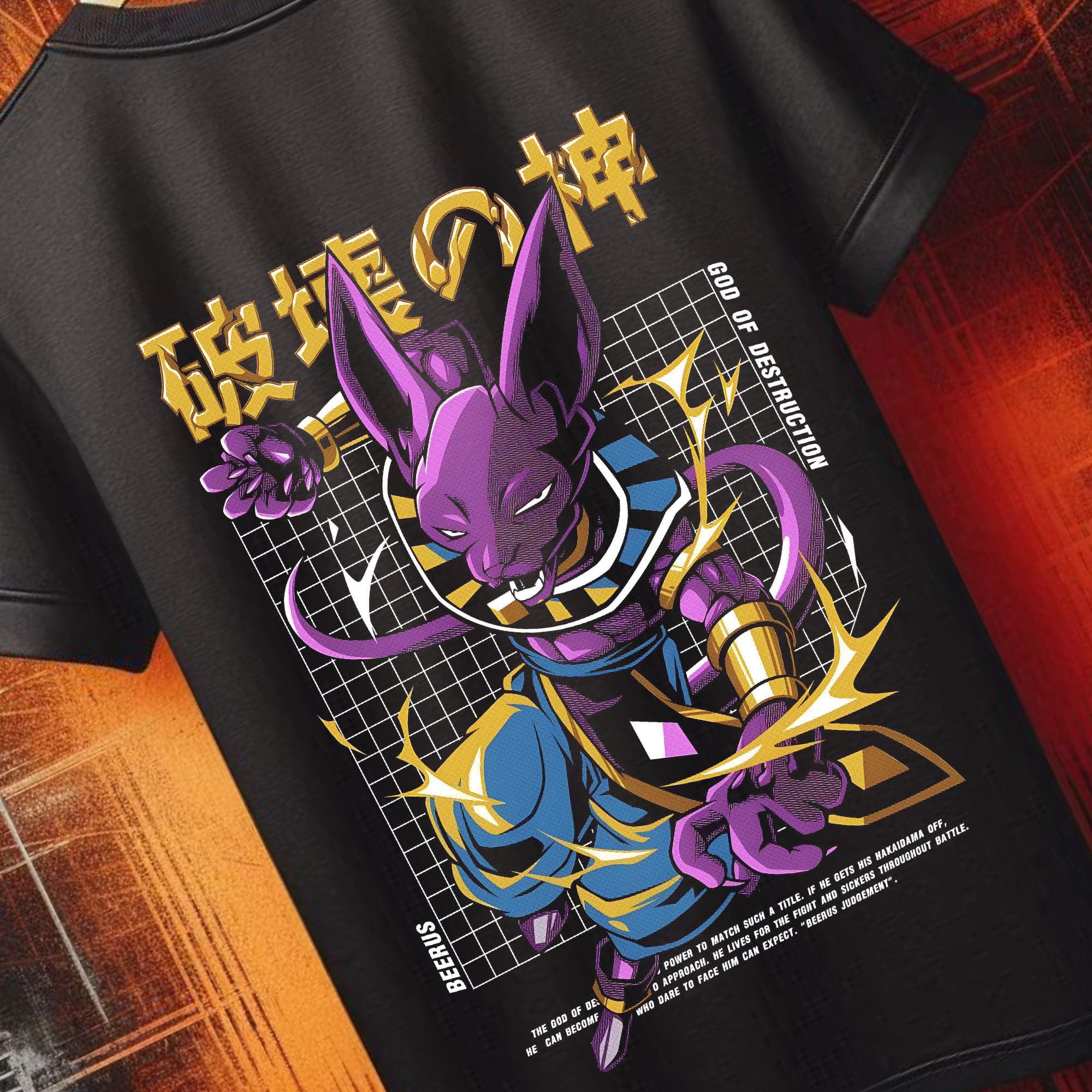 Dragon Ball Super Beerus Anime Graphic Tee Otaku Clothing Unisex Mens ...
