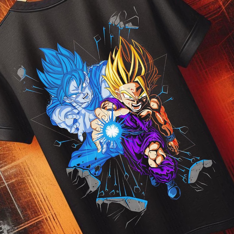 Dragon Ball Z Goku Gohan Kamehameha Anime Graphic Tee Otaku Clothing ...